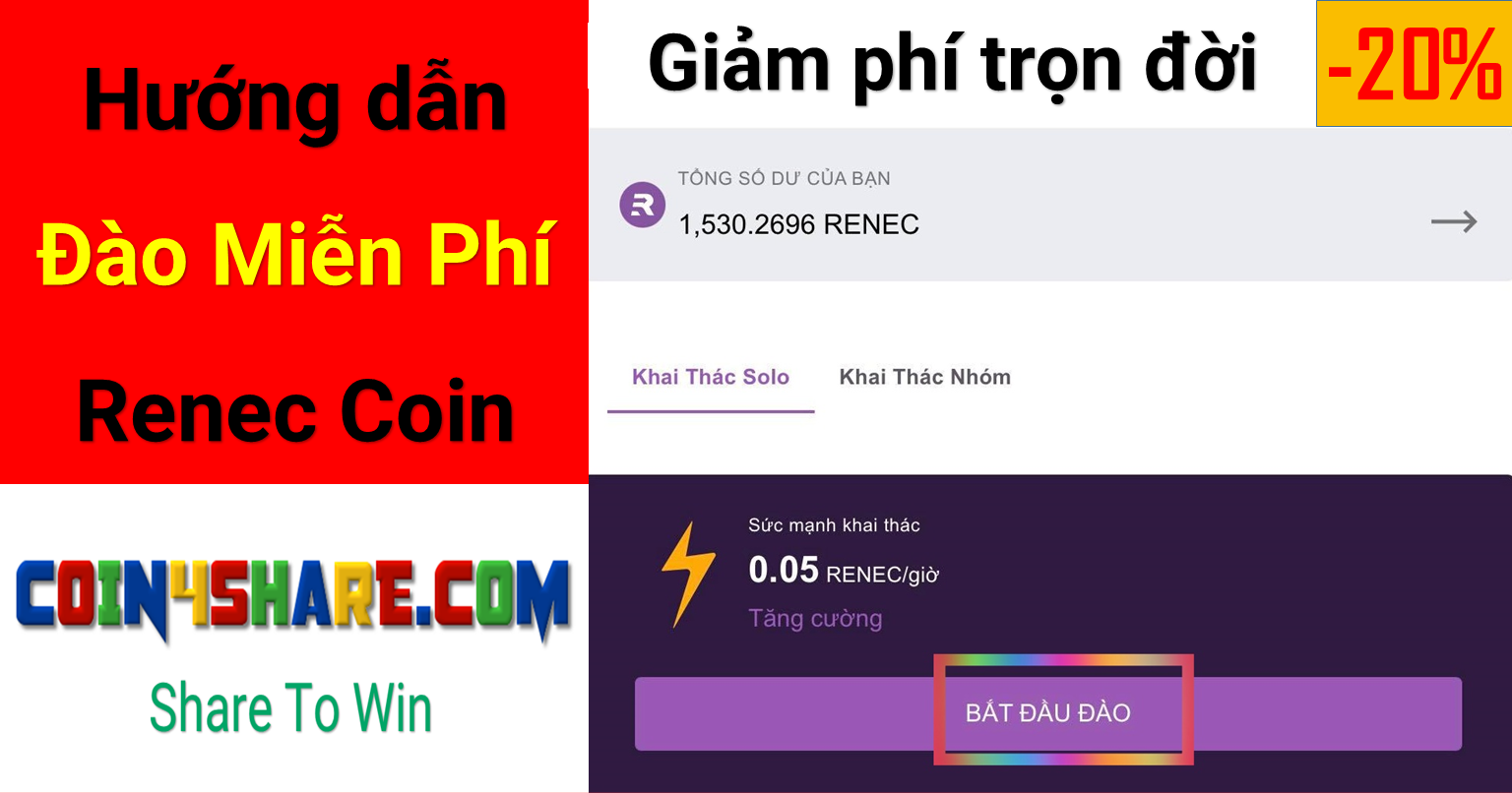 Hướng dẫn khai thác Renec Coin miễn phí trên App Remitano